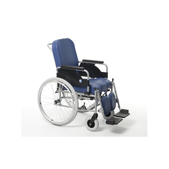 Silla ruedas fija con respaldo anatómico reclinable y asiento con