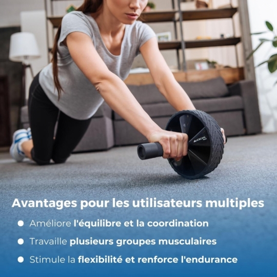 Roue abdominale | Tapis inclus | Multifuncional | Transportable